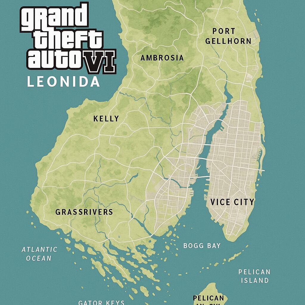 GTA VI: así es el mapa del videojuego y las ciudades donde se ...