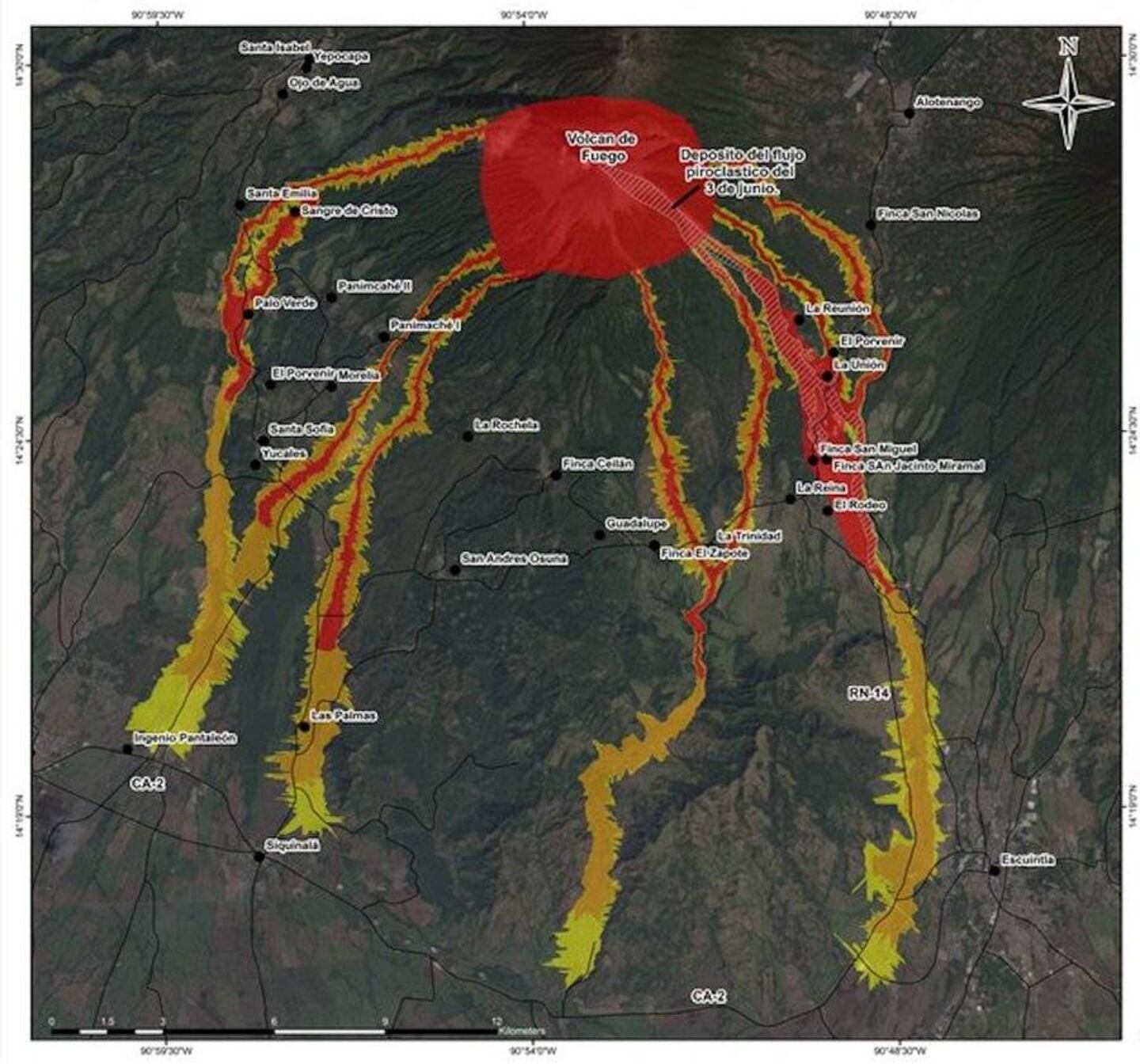 Insivumeh da a conocer mapa preliminar de amenaza por lahares con ...