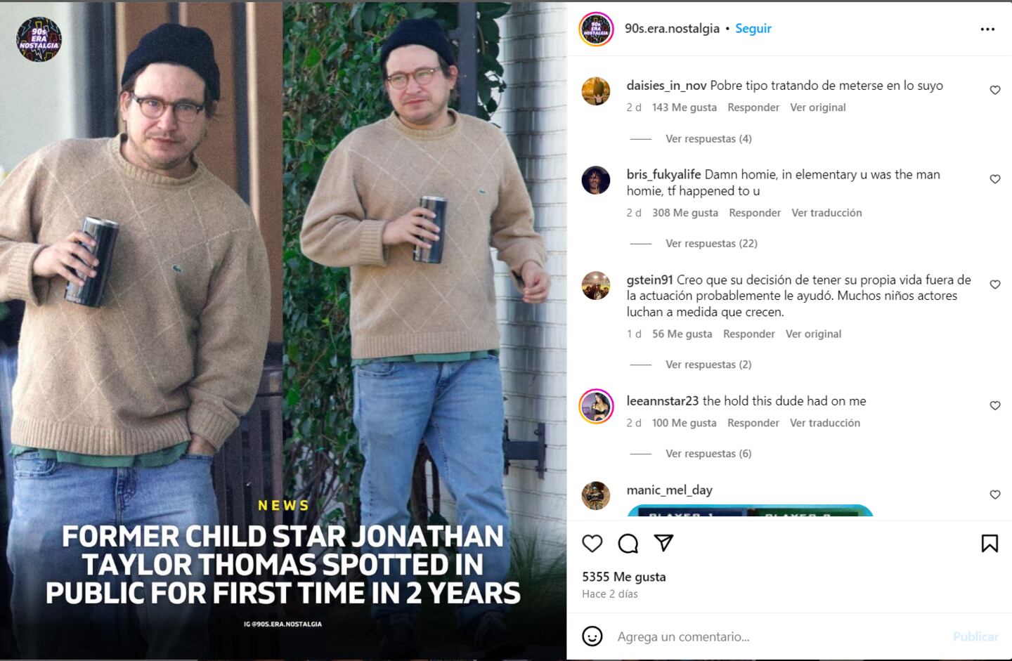Jonathan Taylor Thomas reaparece tras años ausente y luce irreconocible ...